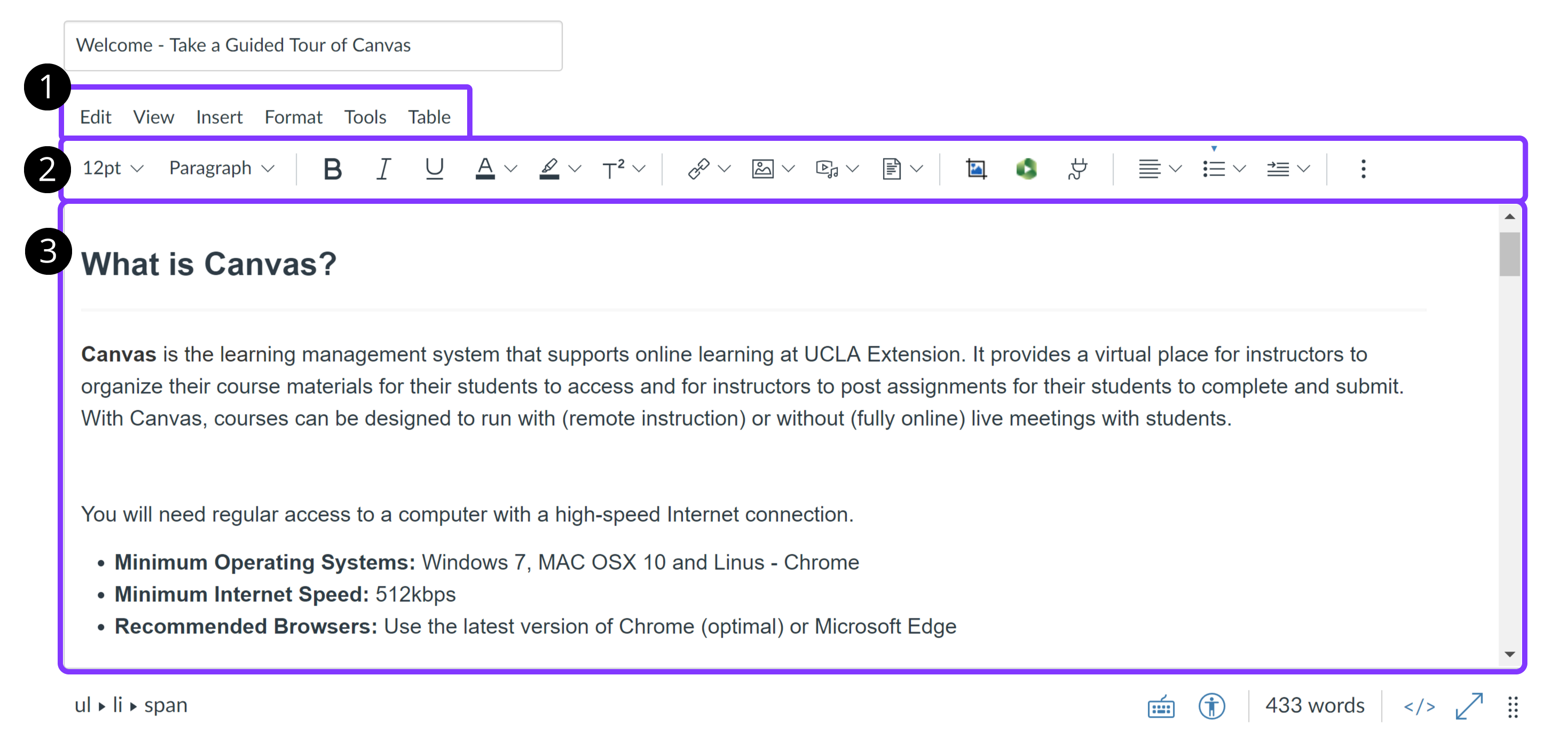 Use the Canvas Rich Content Editor – Instructor Knowledge Base