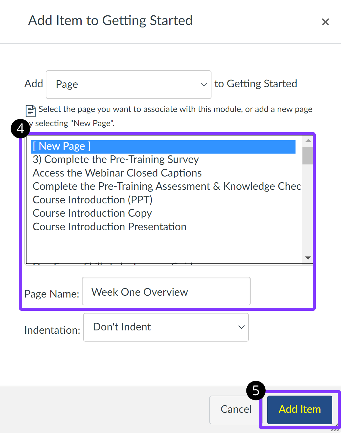 Add a Page to Canvas – Instructor Knowledge Base