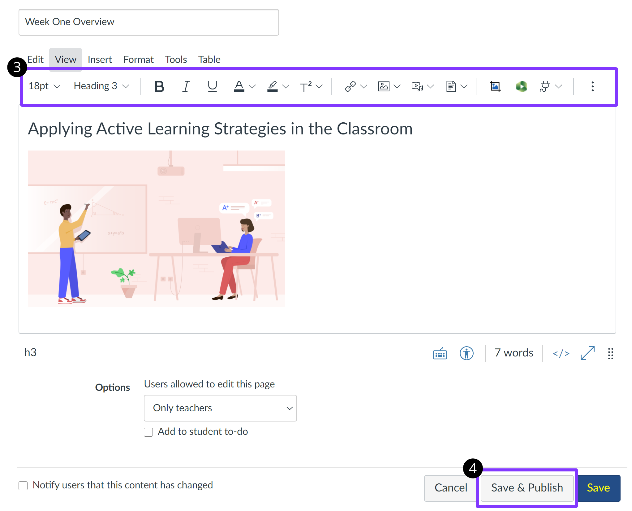 Add a Page to Canvas – Instructor Knowledge Base